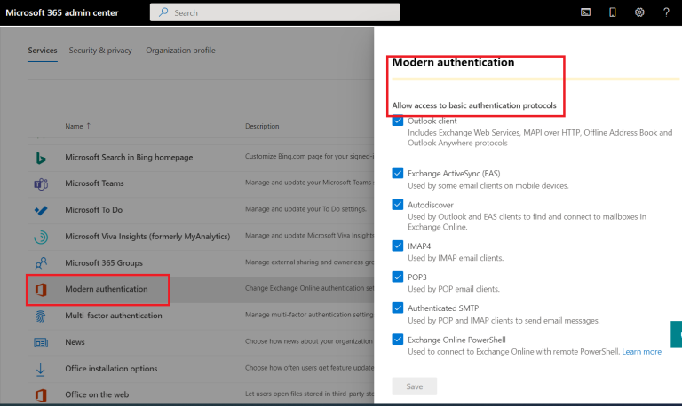 How to successfully disable basic authentication on Microsoft 365