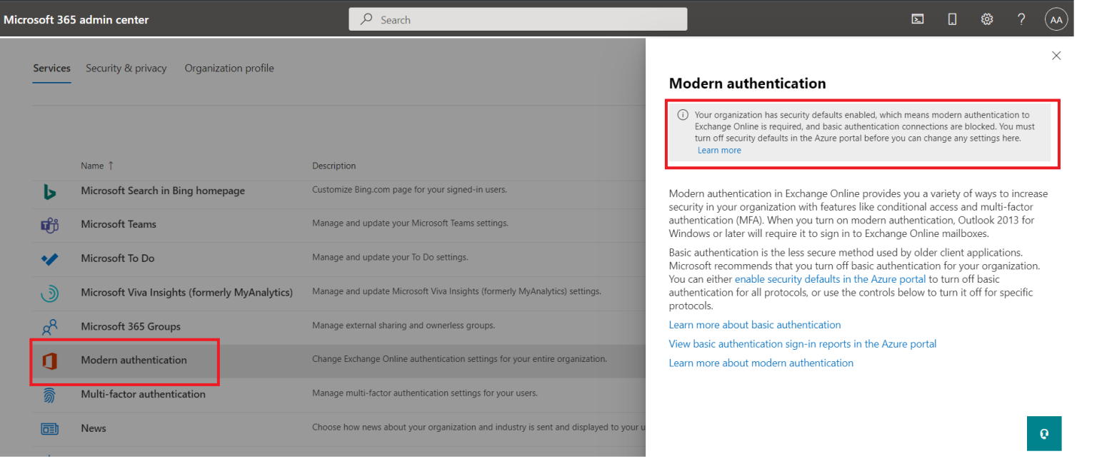 How to successfully disable basic authentication on Microsoft 365