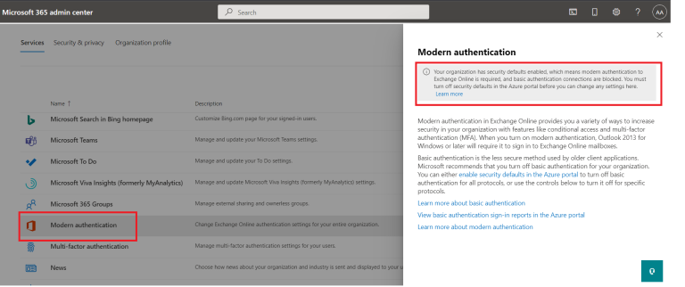 How to successfully disable basic authentication on Microsoft 365